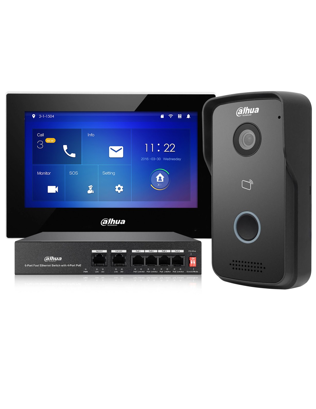 Dahua 7-Inch Black IP Video Intercom Villa Kit – DHI-KTP03, Smart Home ...