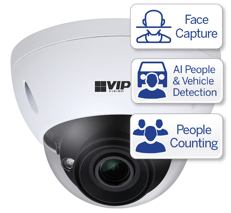 VIP Vision Ultimate AI Series 4.0MP Motorised Vandal Dome - VSIPU-4DIRM-I2