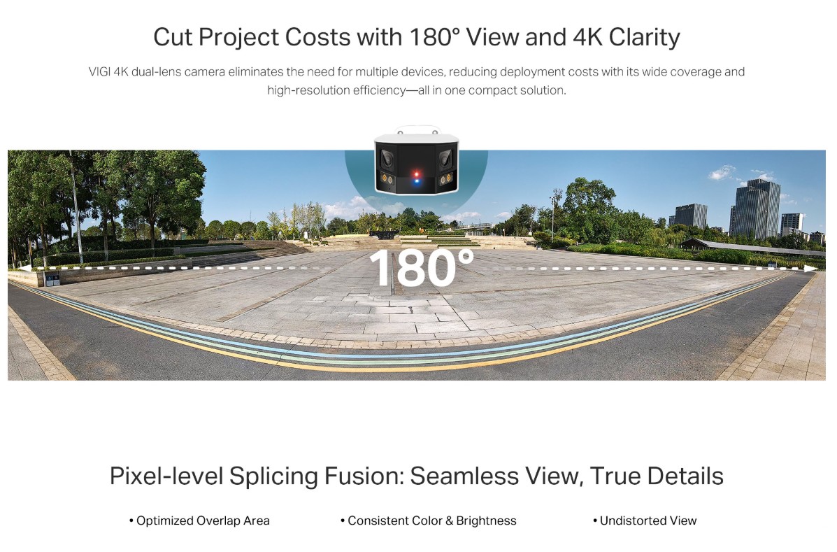 VIGI InSight 8MP Panoramic Bullet Camera 180° View, Colour Night Vision ...